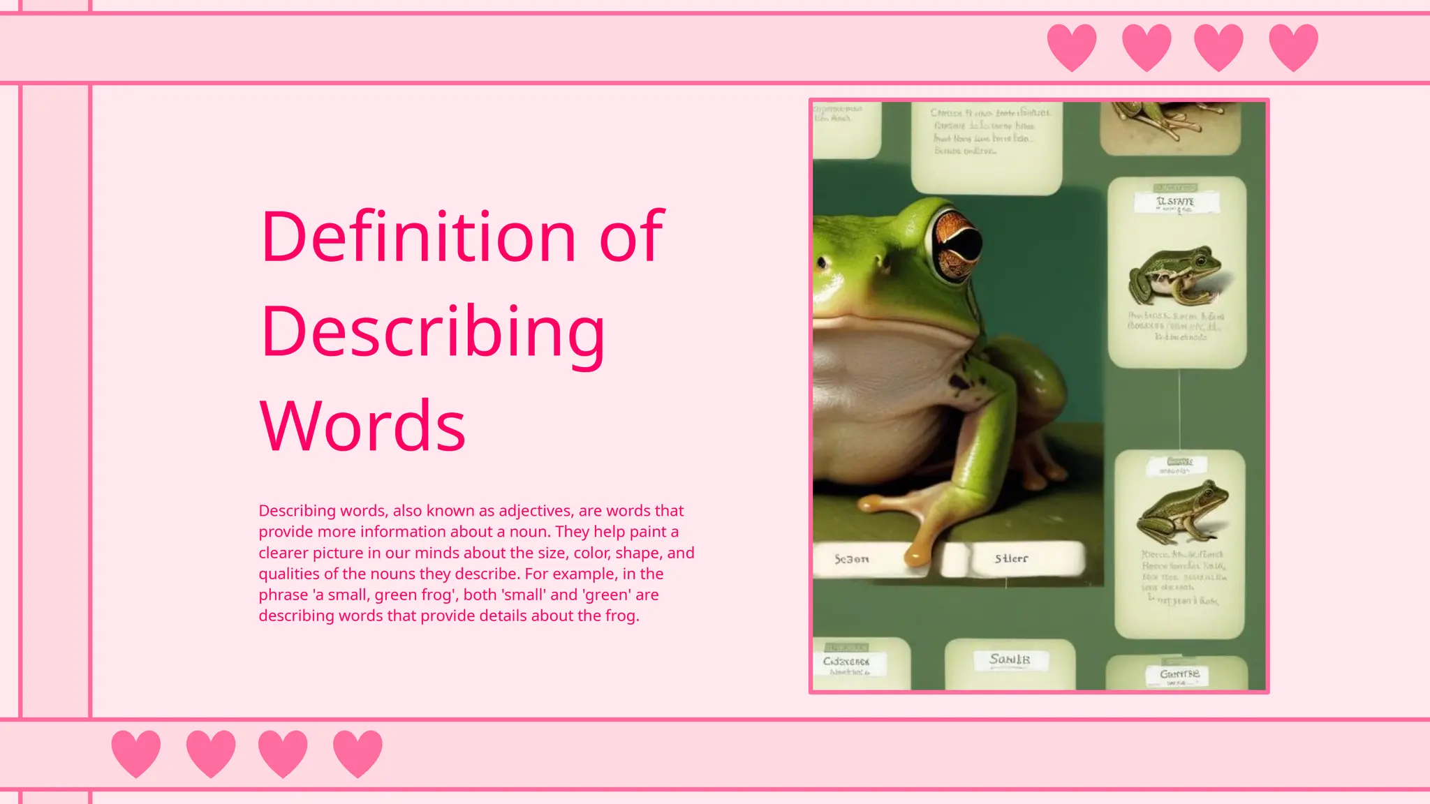 c. words that represent qualities or attributes (describing words ...