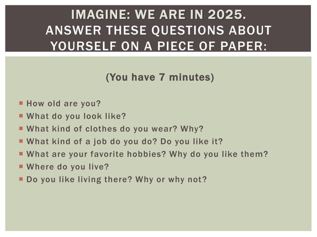 Describing yourself - Class activity | PPTX