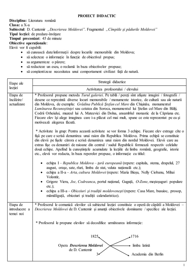 Descrierea moldovei | PDF