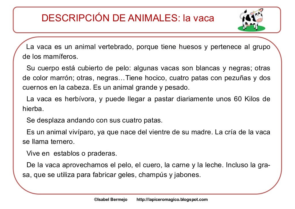 Descripción de animales
