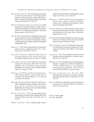 Descripción de las características fisicoquímicas de las aguas del río ...