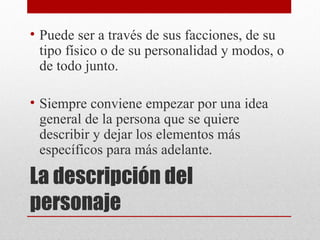 Descripcion de personajes | PPT