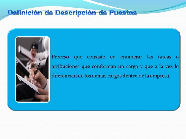 ELEMENTOS DE LA DESCRIPCION DE PUESTOS | PPT