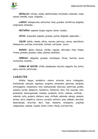 Descripciones de personas | DOC