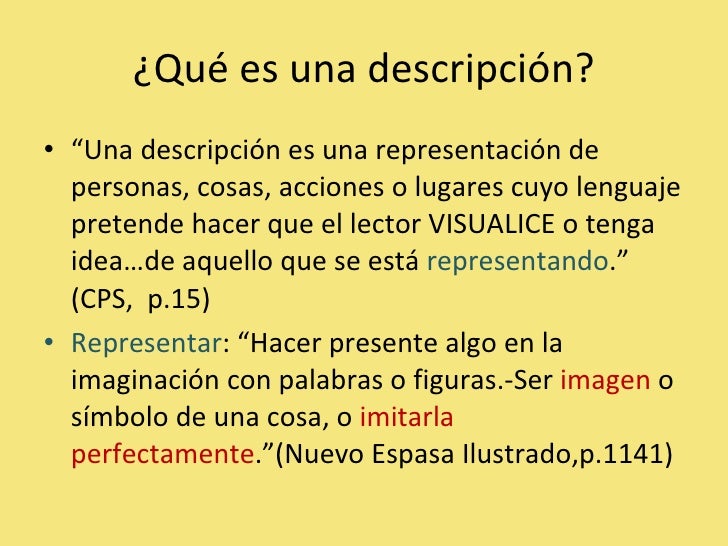 Que Tipos De Descripcion Hay - slingo