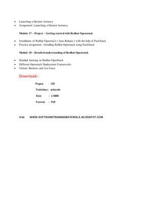 Openstack training material | PDF