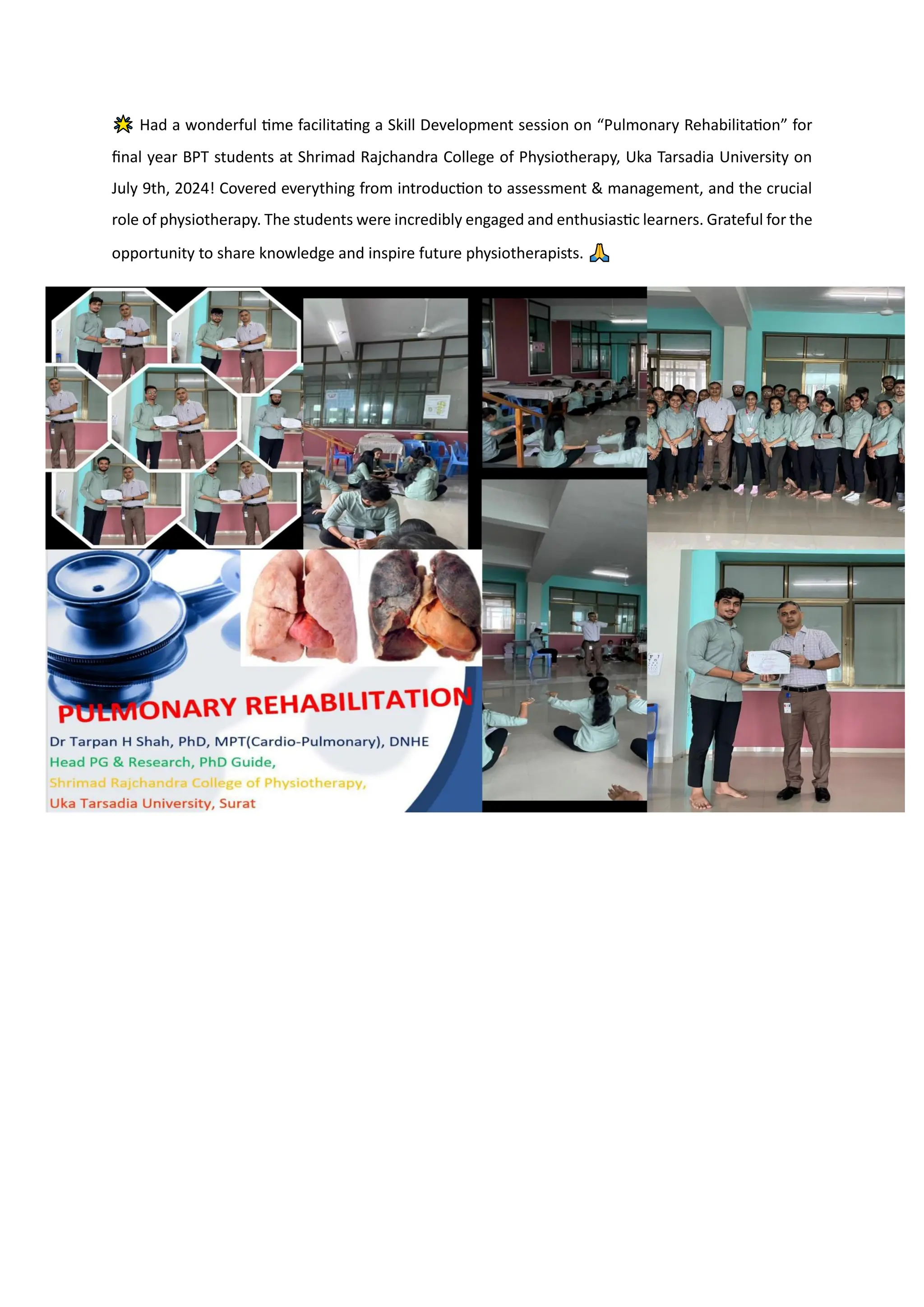 Skill Enhancement Program on "Pulmonary Rehabilitation" | PDF