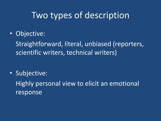 Description essay | PPT