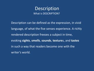 Description essay | PPT