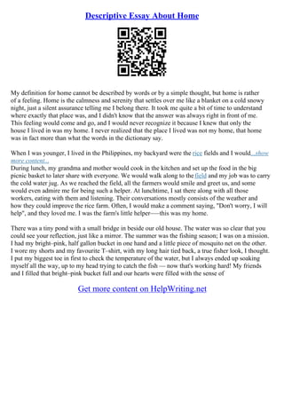 Description Essays | PDF