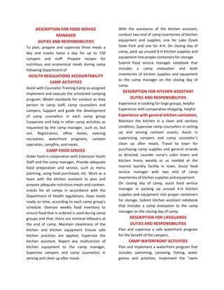 Description for camp manager/camp boss. | PDF