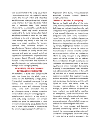 Description for camp manager/camp boss. | PDF