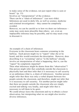 Description & Inference; & Types of EvidenceThe problem of fa.docx