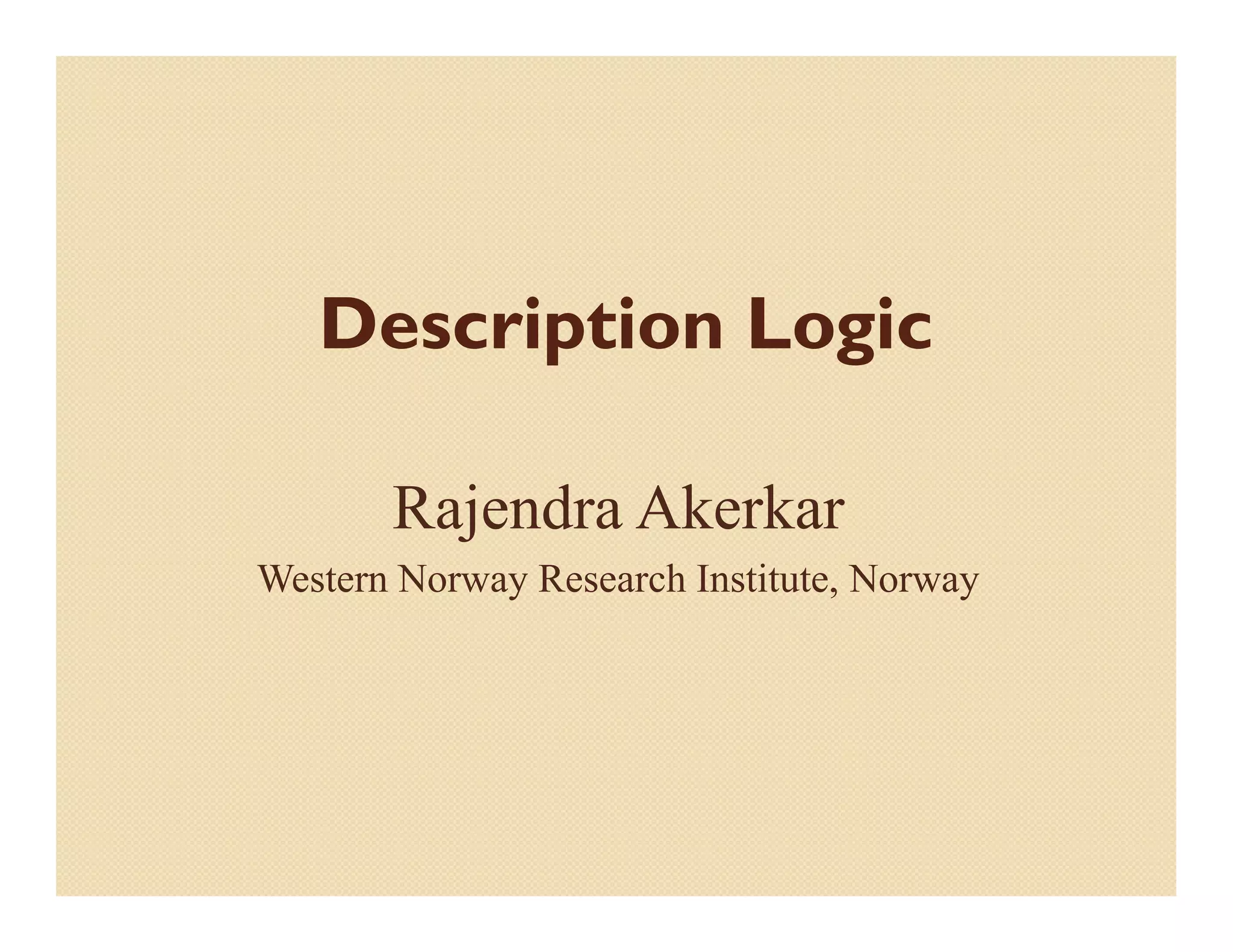 Description logics | PDF | Programming Languages | Computing