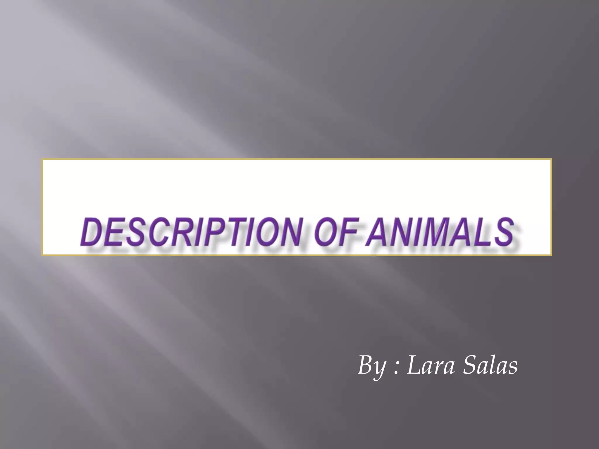 Description of Animals | PPT