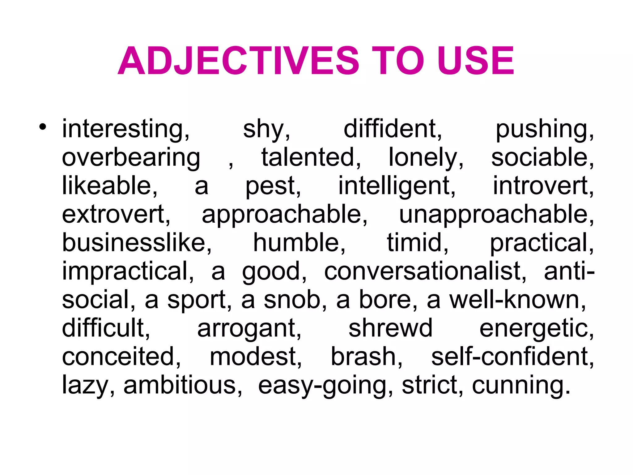 Description of a person | PPT