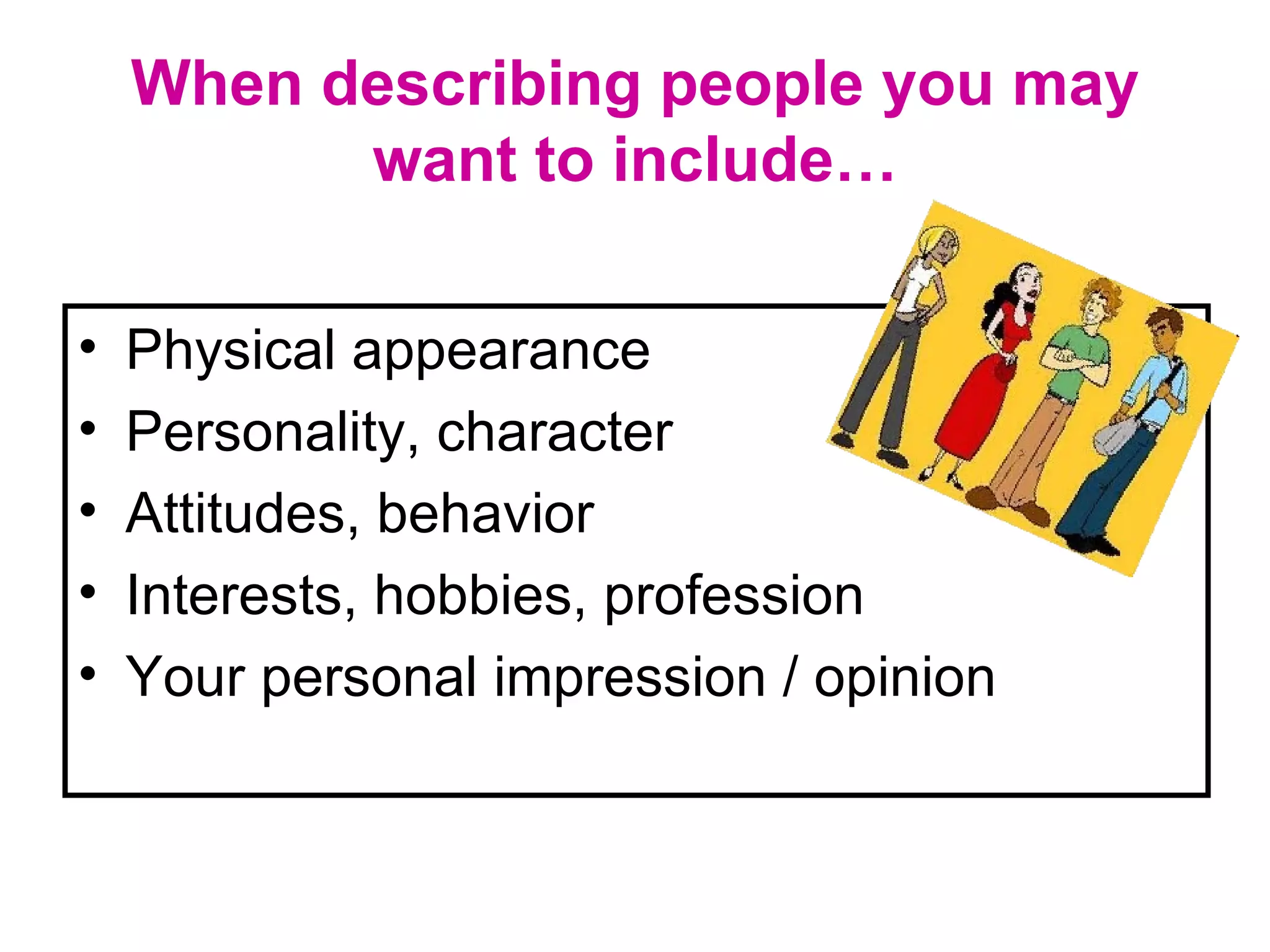 Description of a person | PPT