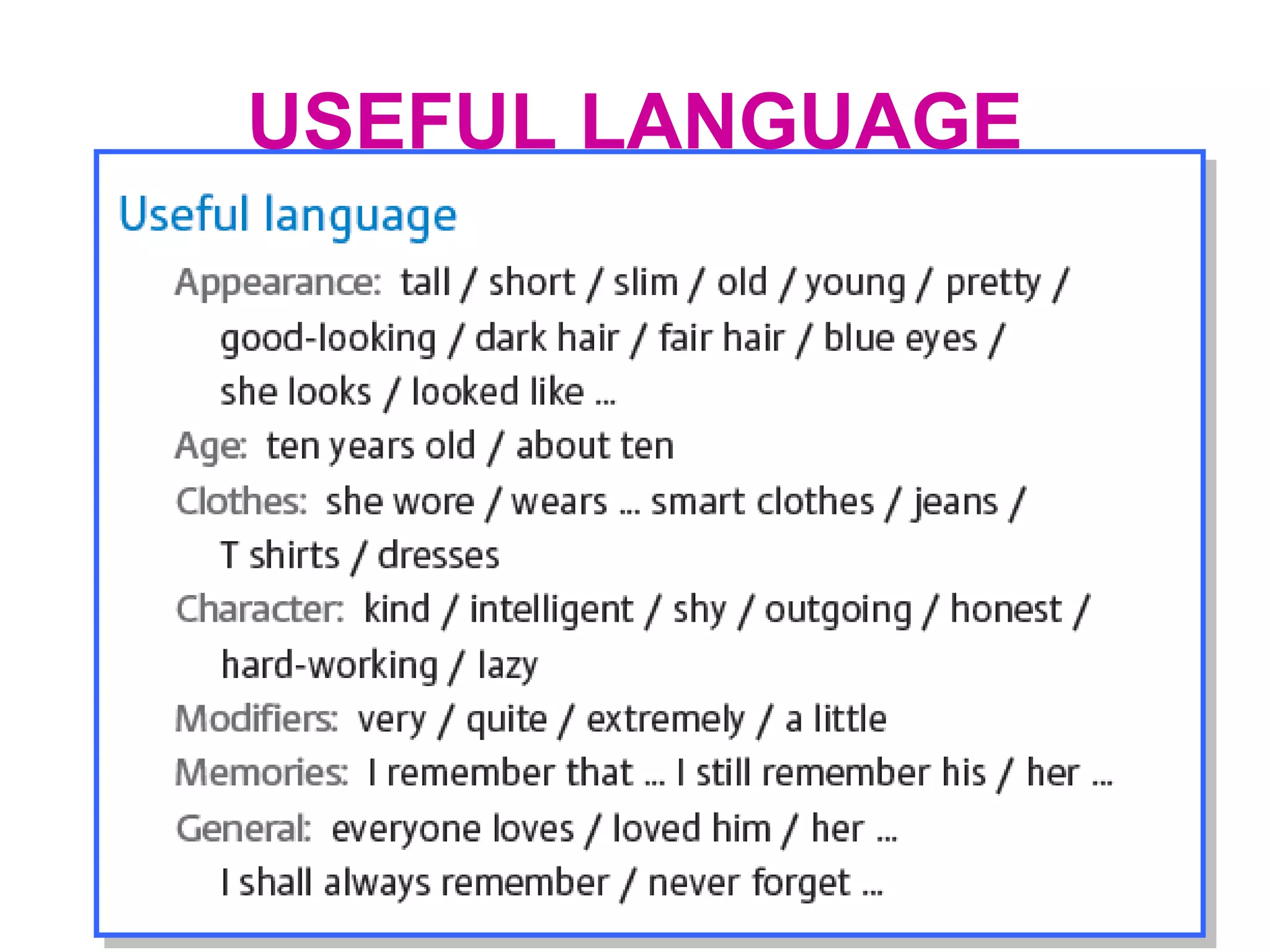 Description of a person | PPT