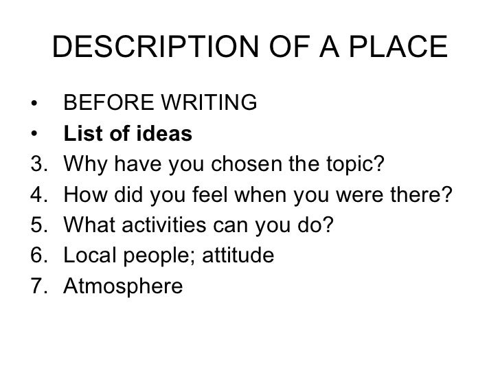 Description of a place 2 nd unit