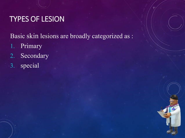 Description of basic skin lesions | PPTX | Skin and Dermatology ...