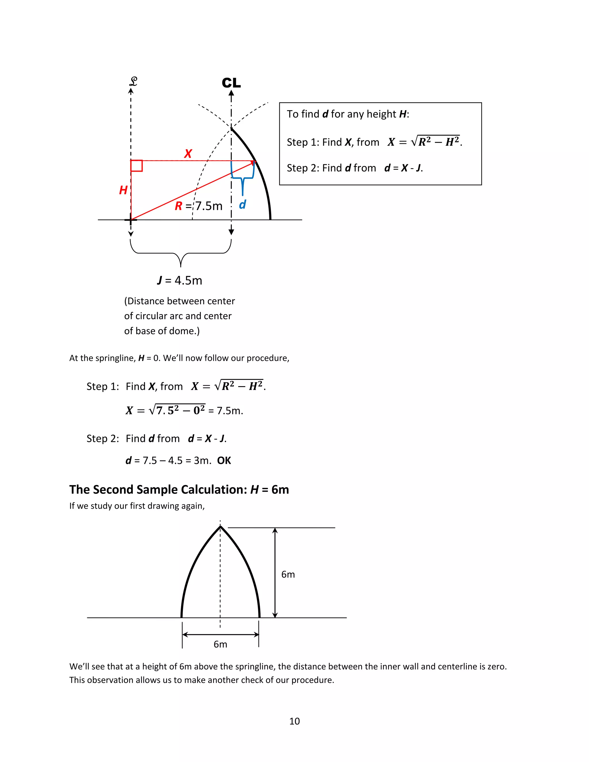 How to Calculate Distances from Centerline to Inside Walls of Domes ...