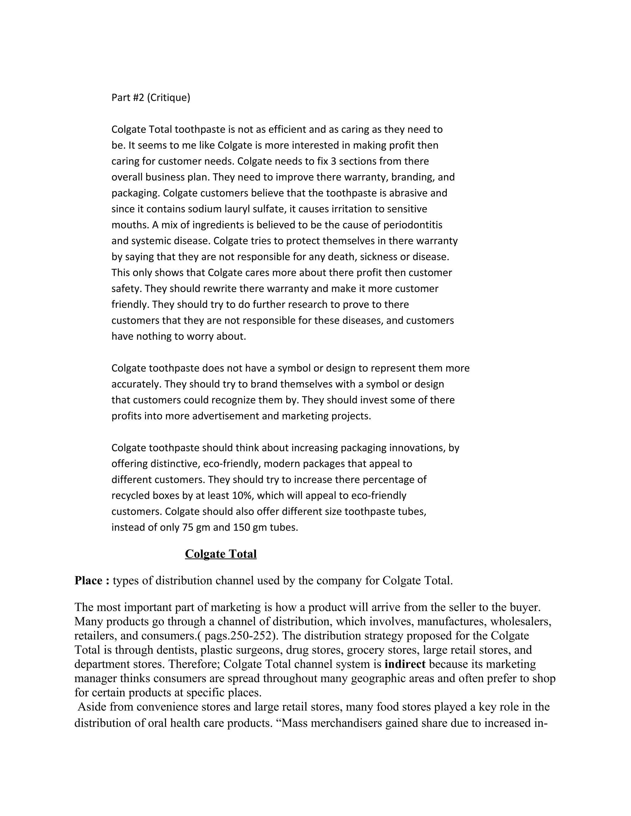 Description of colgate | DOC