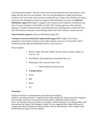 Description of colgate | DOC | Oral care | Personal Care