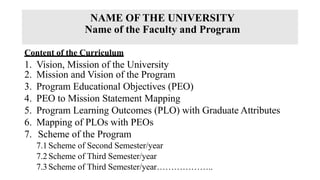 Description of Curriculum Format Approved by UGC | PPTX