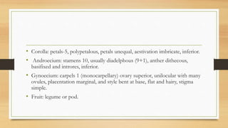 Description of family fabaceae | PPTX