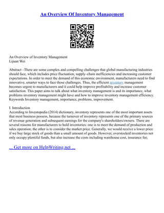 Description Of Inventory Management At Walmart | PDF