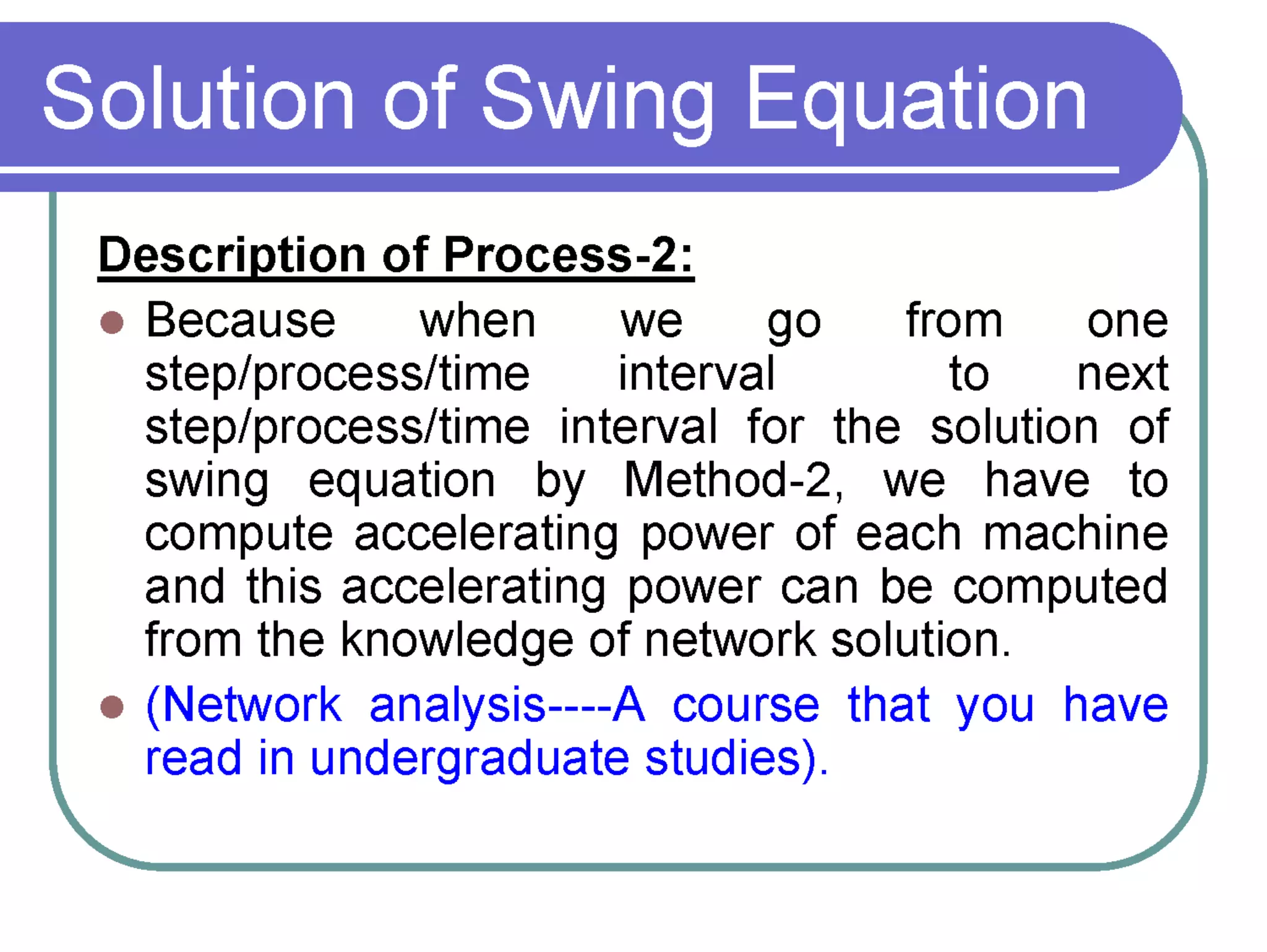 Solution of the Swing Equation | PPT
