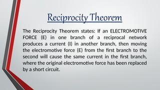 Reciprocity Theorem, including what it is and its limitations | PPTX