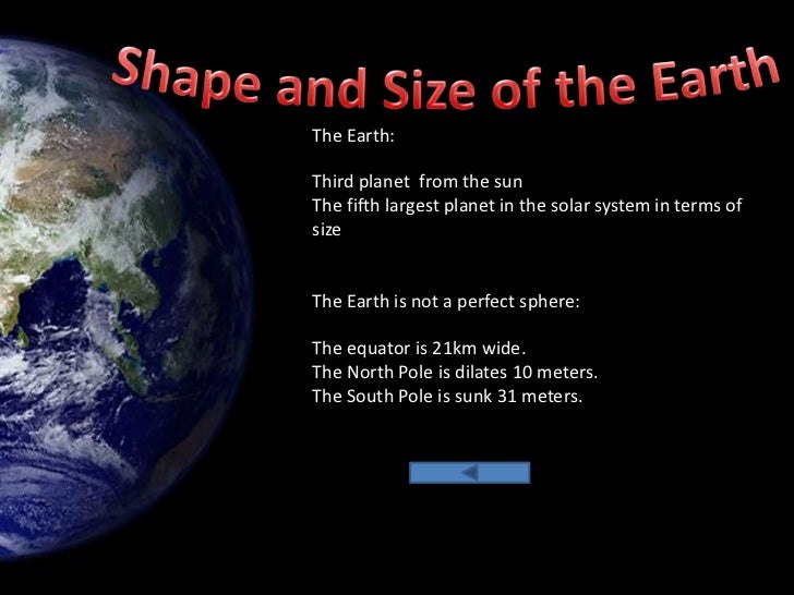 Description of the earth