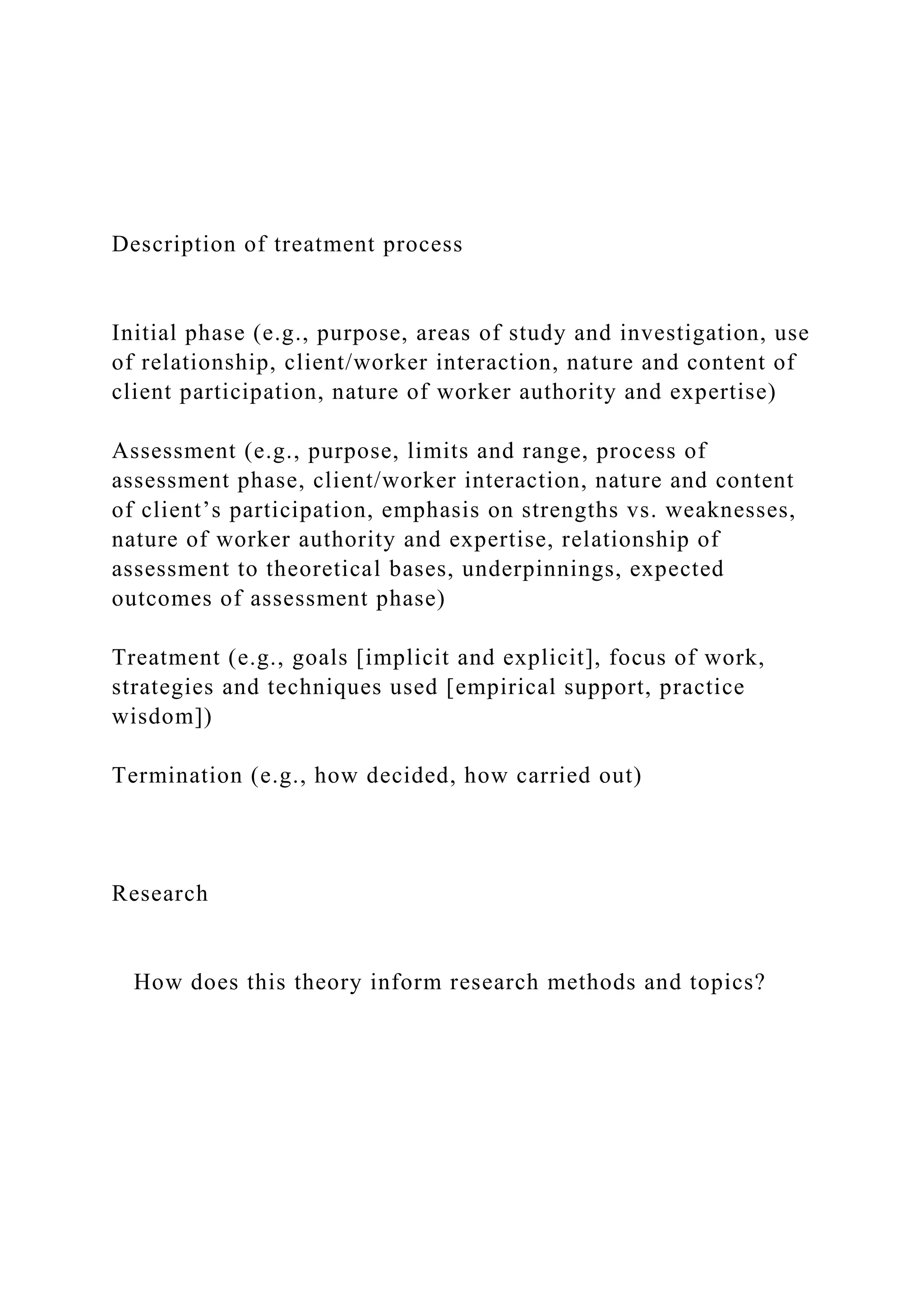 Description of treatment process Initial phase (e.g., | DOCX