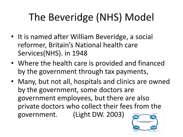 Description of two health care models | PPTX