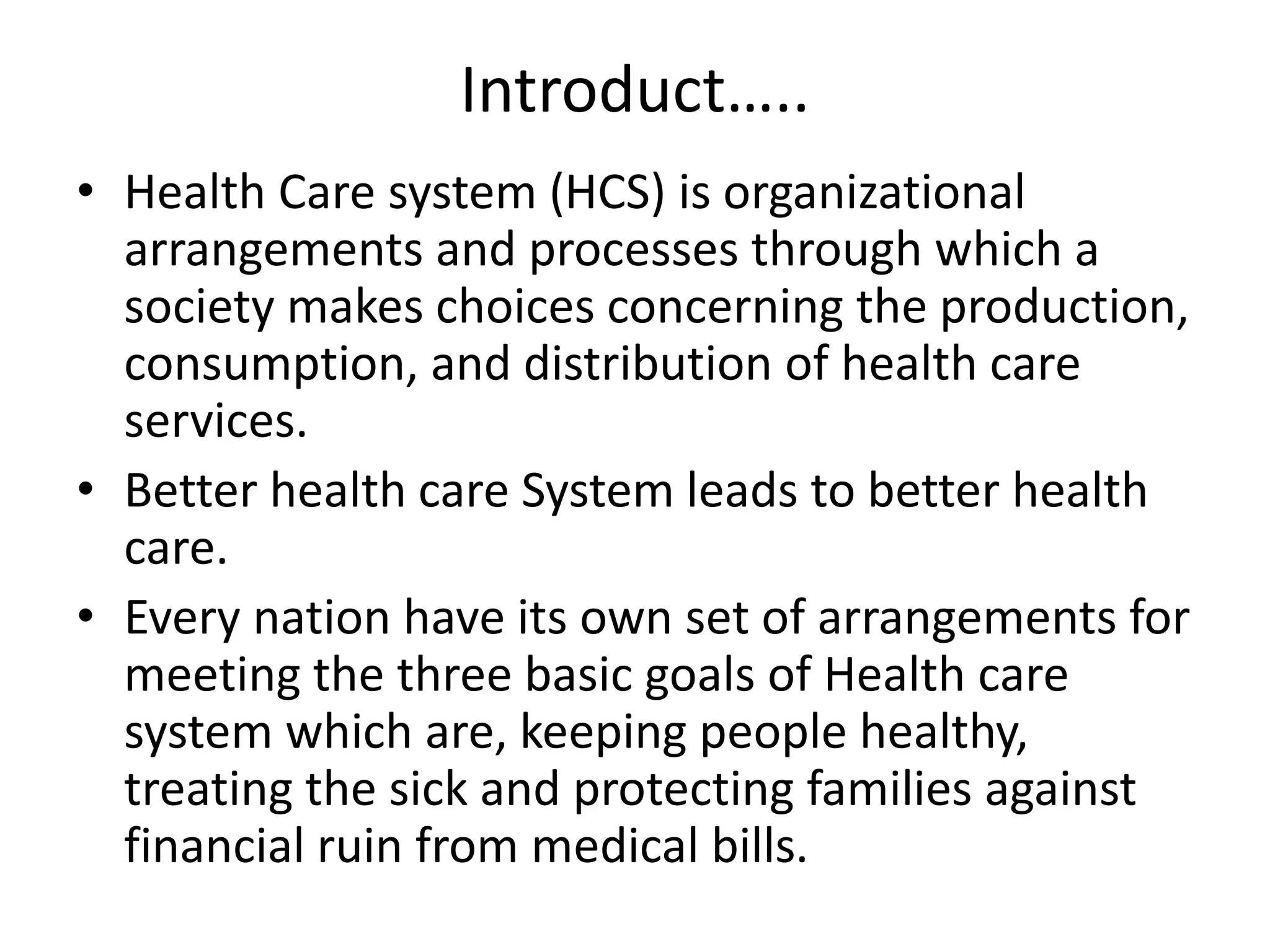 Description of two health care models | PPTX