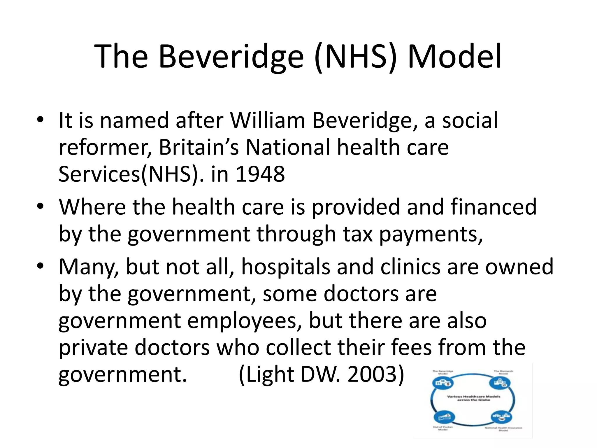 Description of two health care models | PPTX