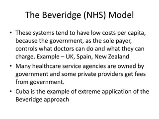 Description of two health care models | PPTX