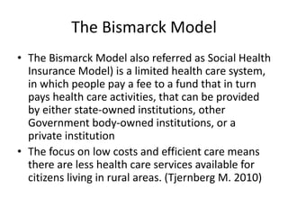 Description of two health care models | PPTX