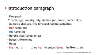 Writing a descriptive paragraph describing people | PPT