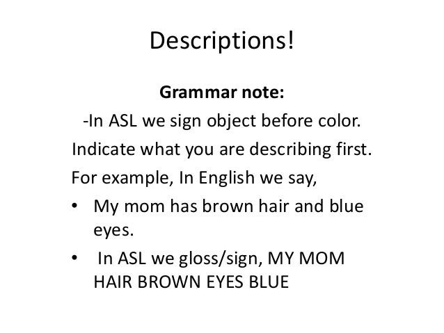 Descriptions descriptions