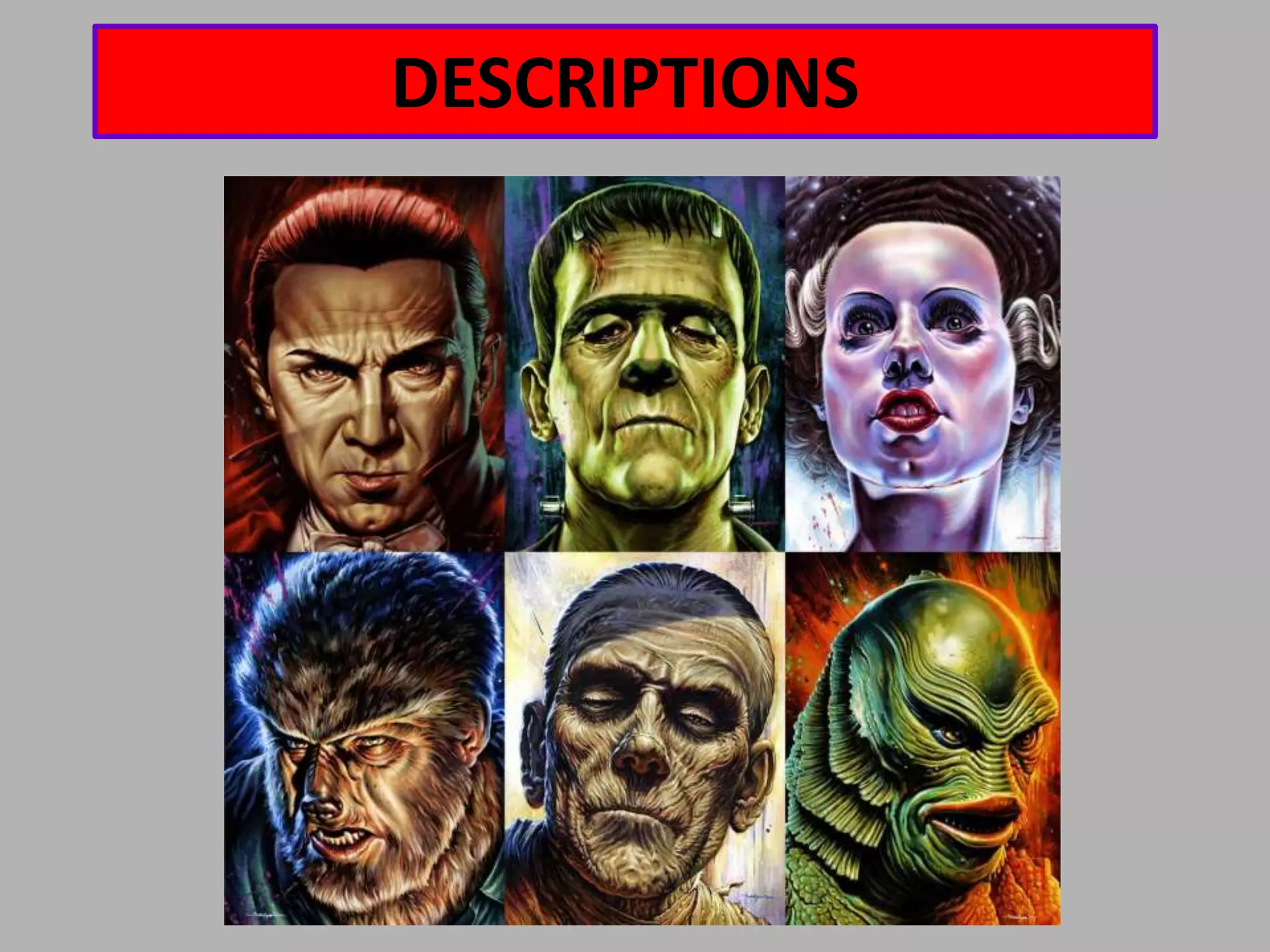 Descriptions monsters | PPTX
