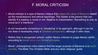 Descriptions of literary criticism theories | PPTX