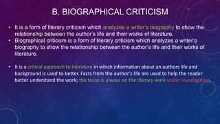 Descriptions of literary criticism theories | PPTX