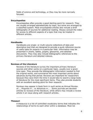 Descriptions of literature sources in science | PDF