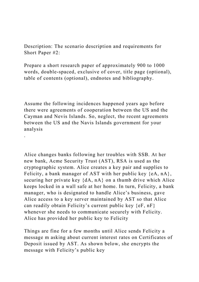 Description The scenario description and requirements for Short.docx | Technology & Computing