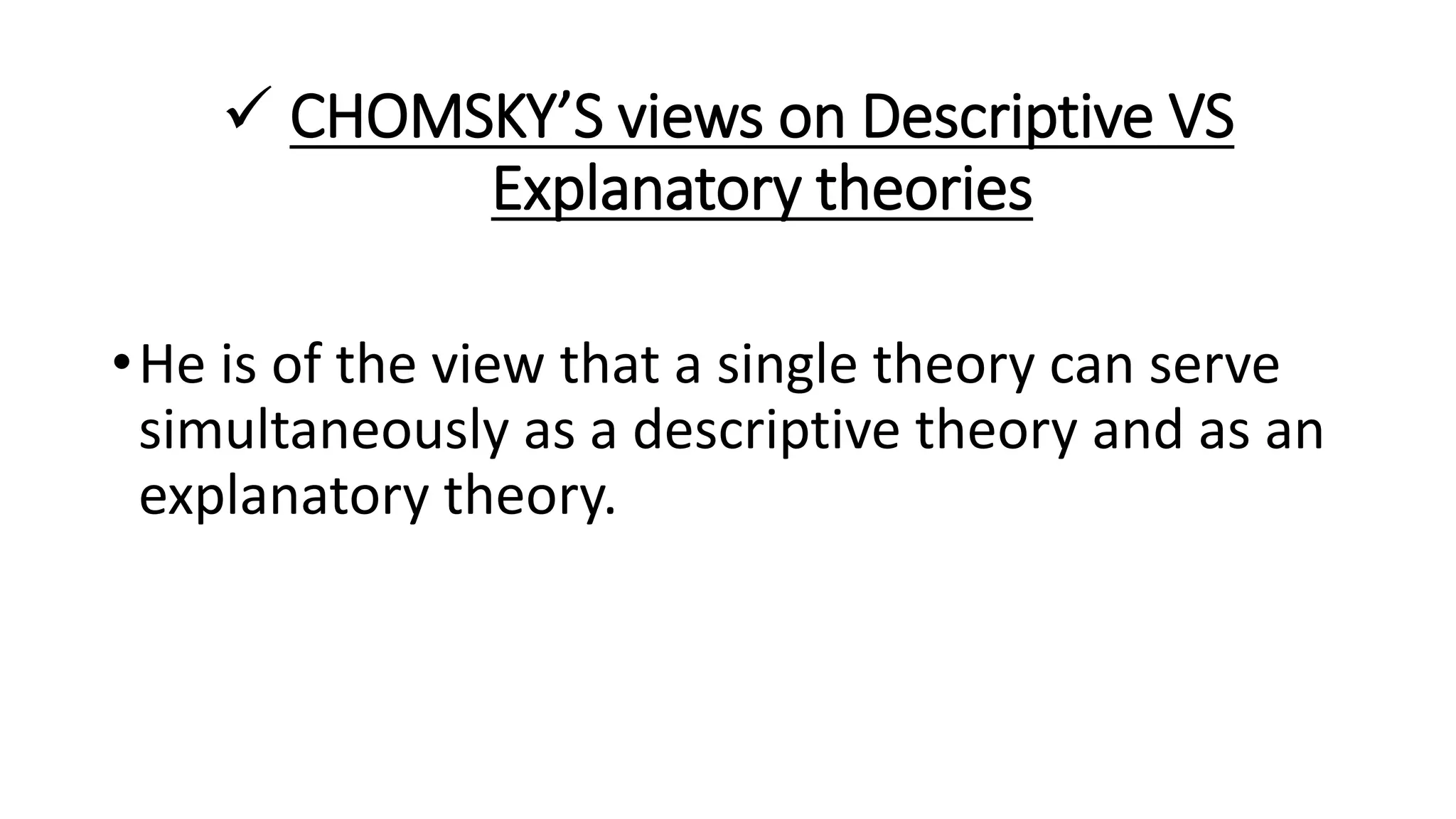 Descriptive and explanatory theories of language. | PPTX