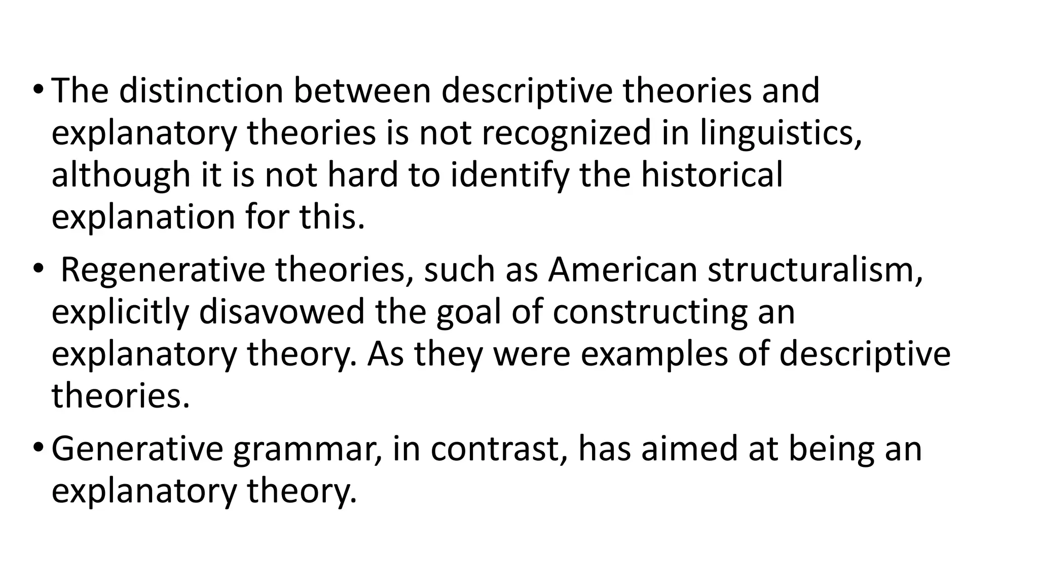 Descriptive and explanatory theories of language. | PPTX