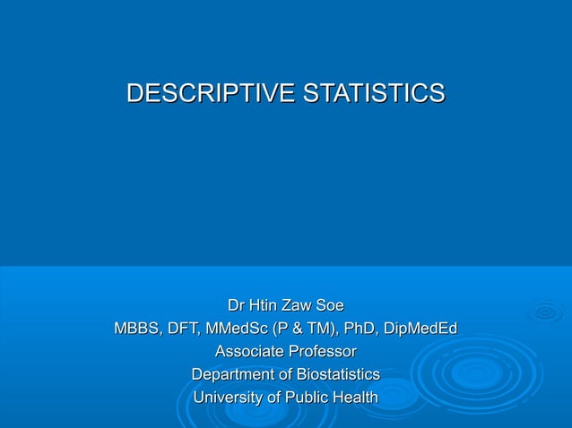 Descriptive statistics | PPT