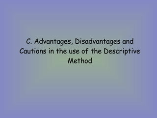 Descriptive Method | PPT | Free Download